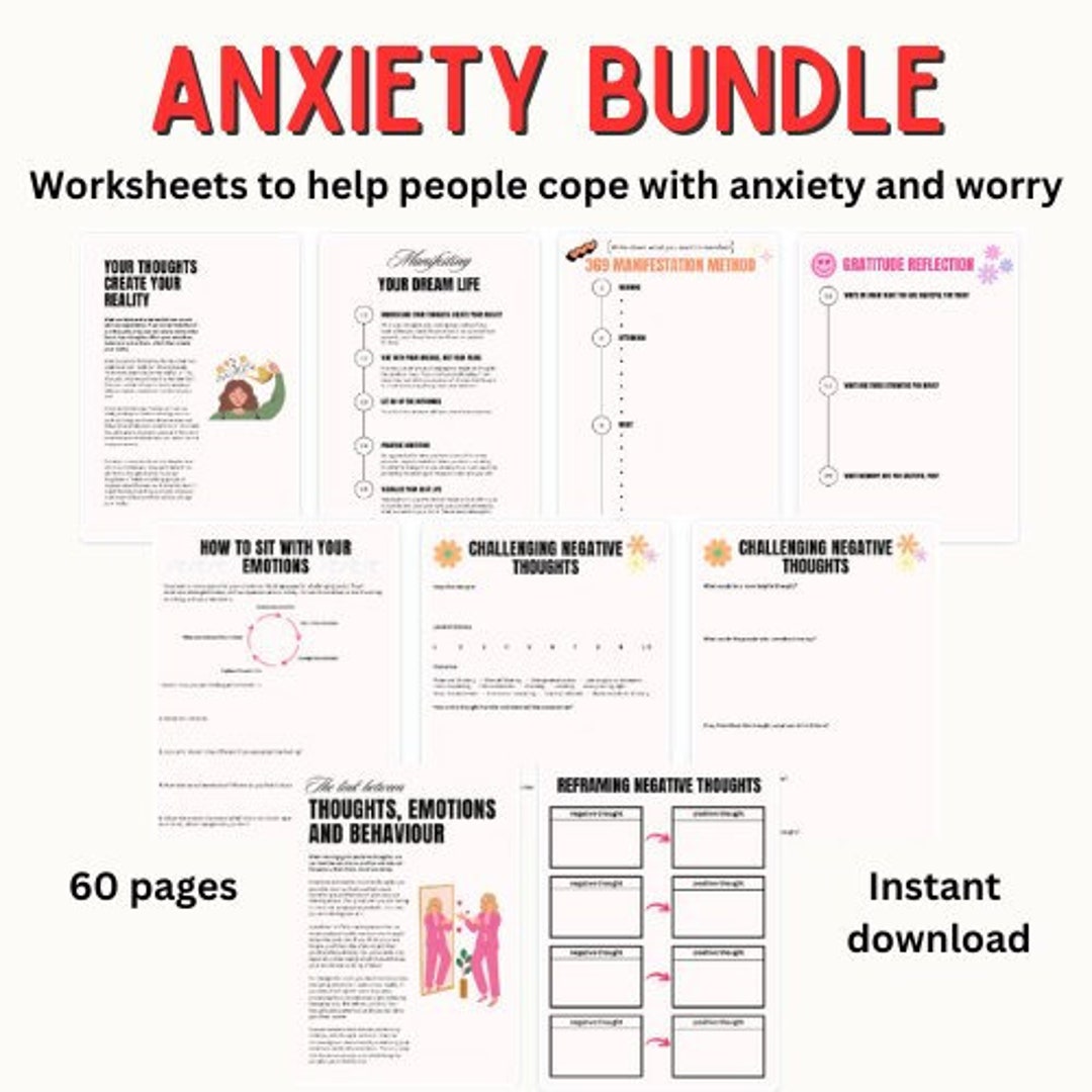Anxiety Worksheet Adult Mental Health Therapy Resources CBT EMDR ...