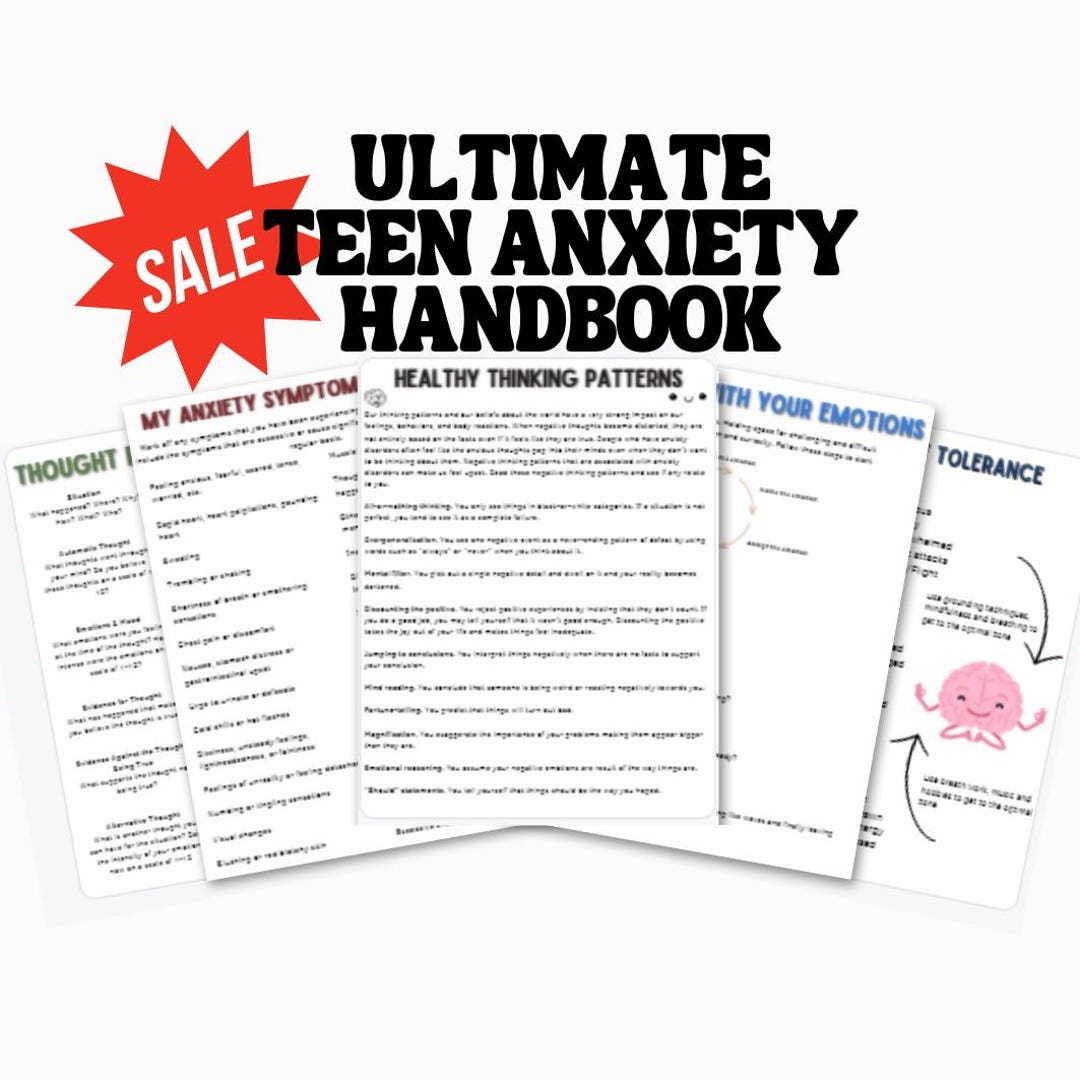 Teen Anxiety Workbook: CBT Coping Skills (50-page Digital Download ...
