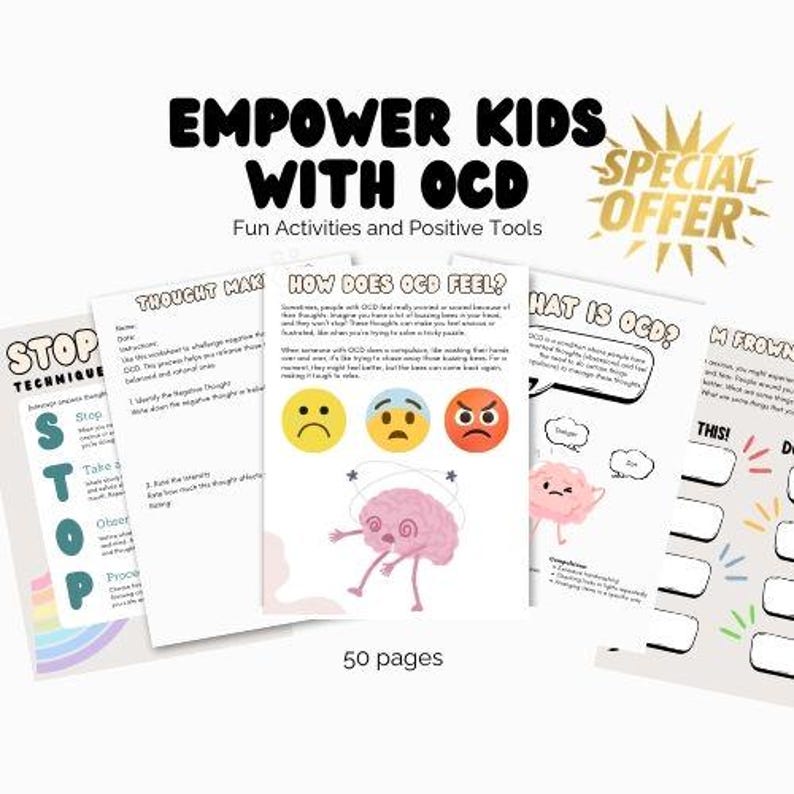 OCD Workbook for Kids: CBT, Mindfulness & Coping (50 Page) - Etsy