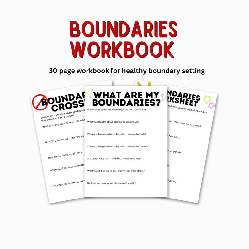 Boundaries Worksheets Adults Kids Teens Resources for Teachers Parents ...