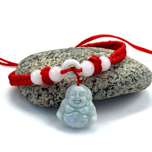 Happy Buddha Jade Bracelet , Guan Yin Jade Bracelet, Red String ...