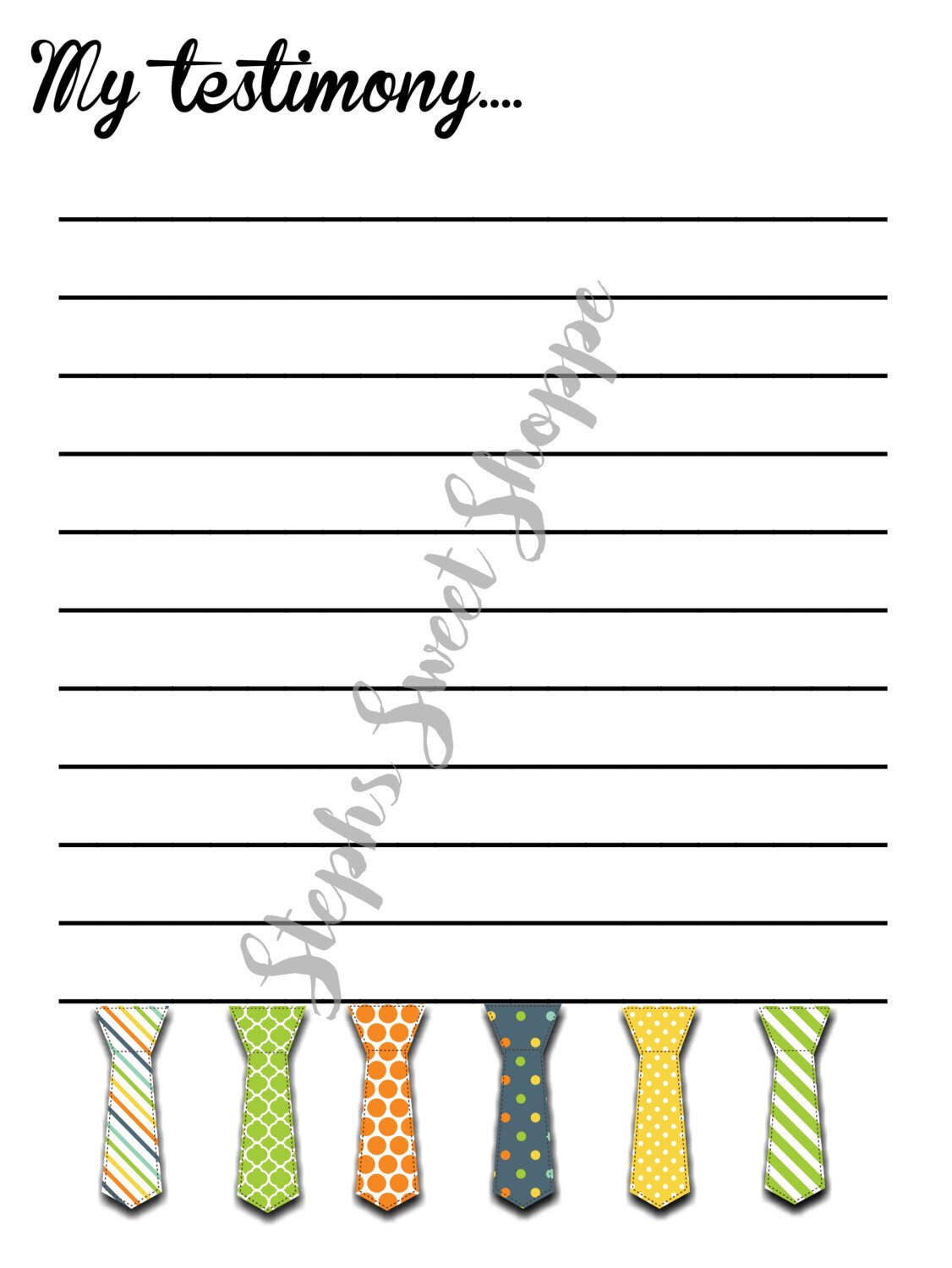 LDS Baptism Testimony Cards, LDS Primary, LDS Gifts for Primary ...