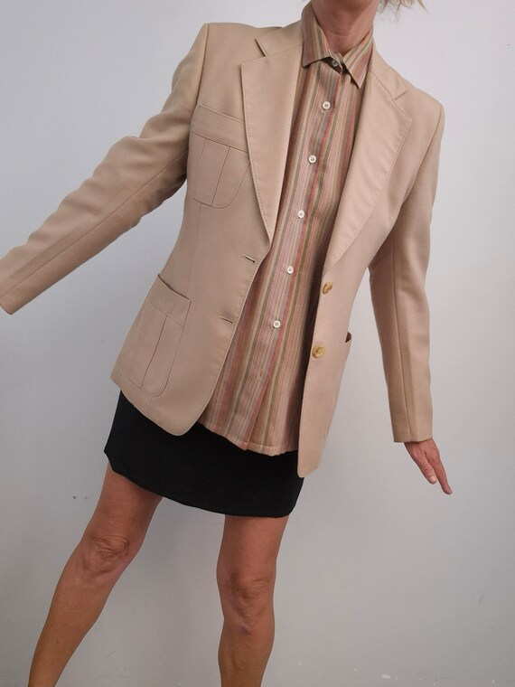 Vintage Roger David Beige Safari Jacket Blazer, Mediu… - Gem