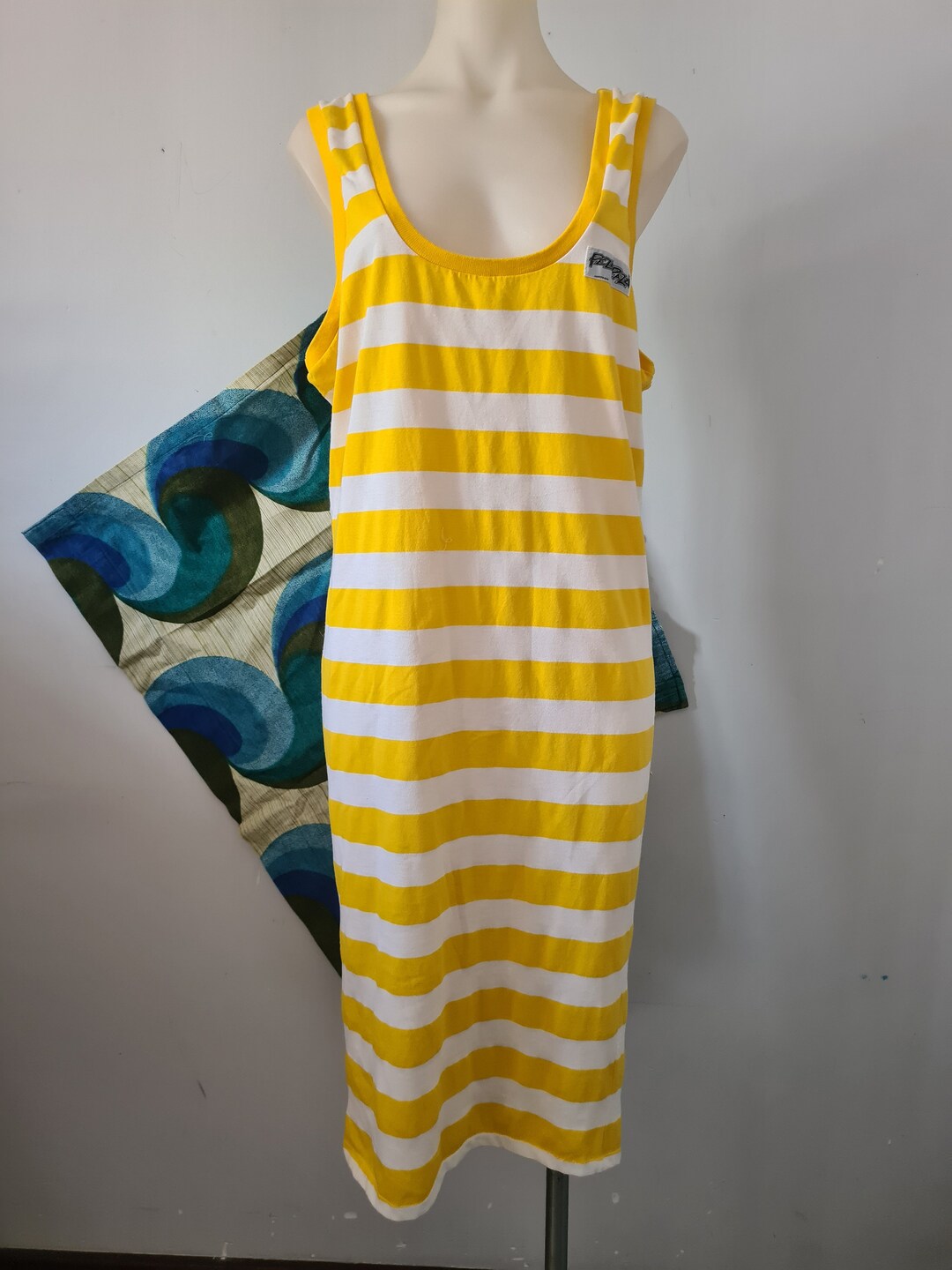 Rad 80s Vintage Surf Beach Summer Singlet Dress, Oversize Dress, Size 8 ...
