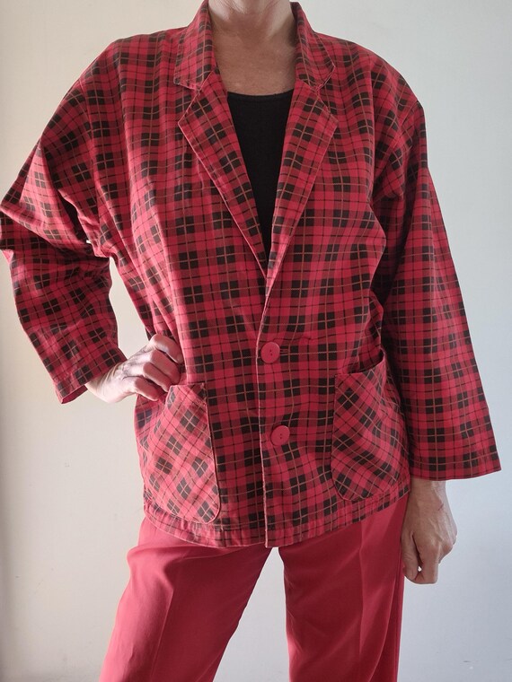 1980s Plaid Vintage Denim Boxy Jacket, Medium, Large,… - Gem