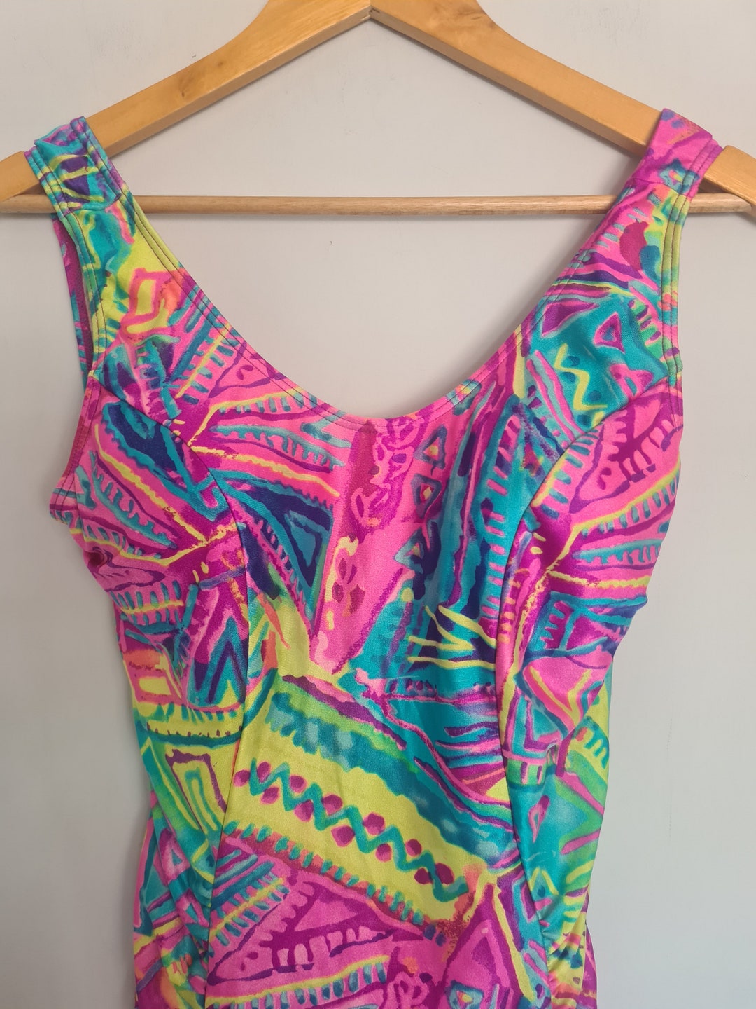 1980s Rero Colourful Fluro Vintage Swimwear Bathers One-piece, Size 14 ...