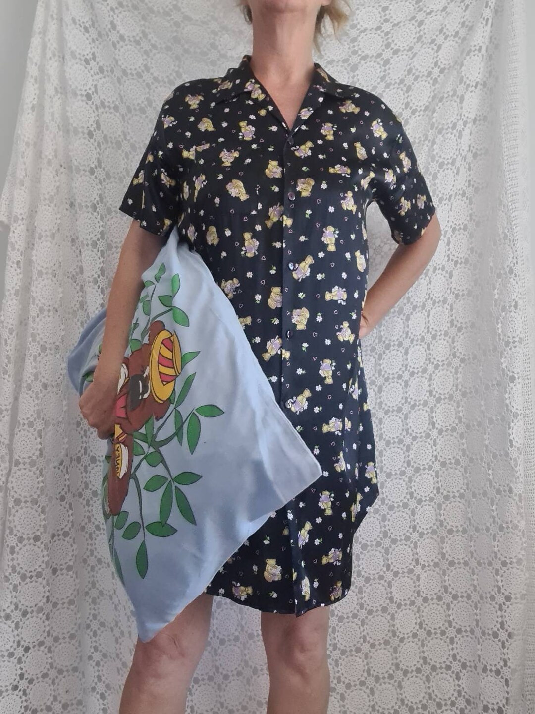 1980s 90s Fosseys Vintage Teddy Bear Nighties Nighty Night Dress Night ...