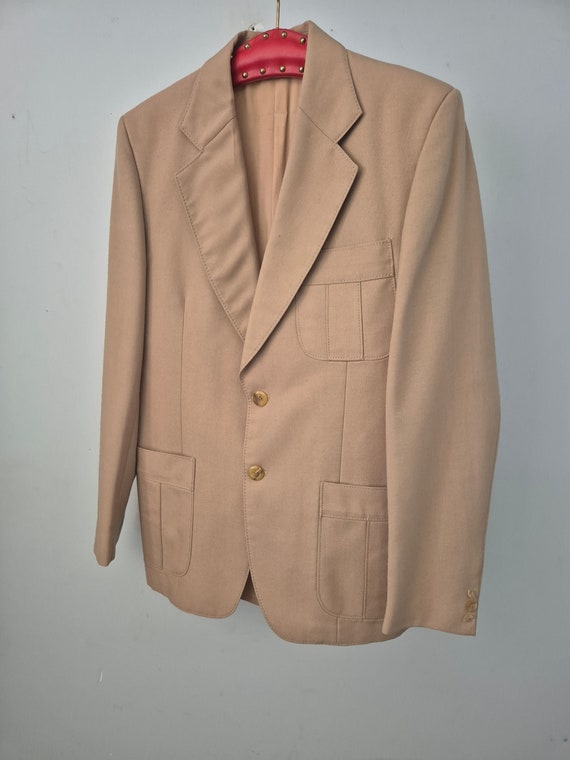 Vintage Roger David Beige Safari Jacket Blazer, Mediu… - Gem