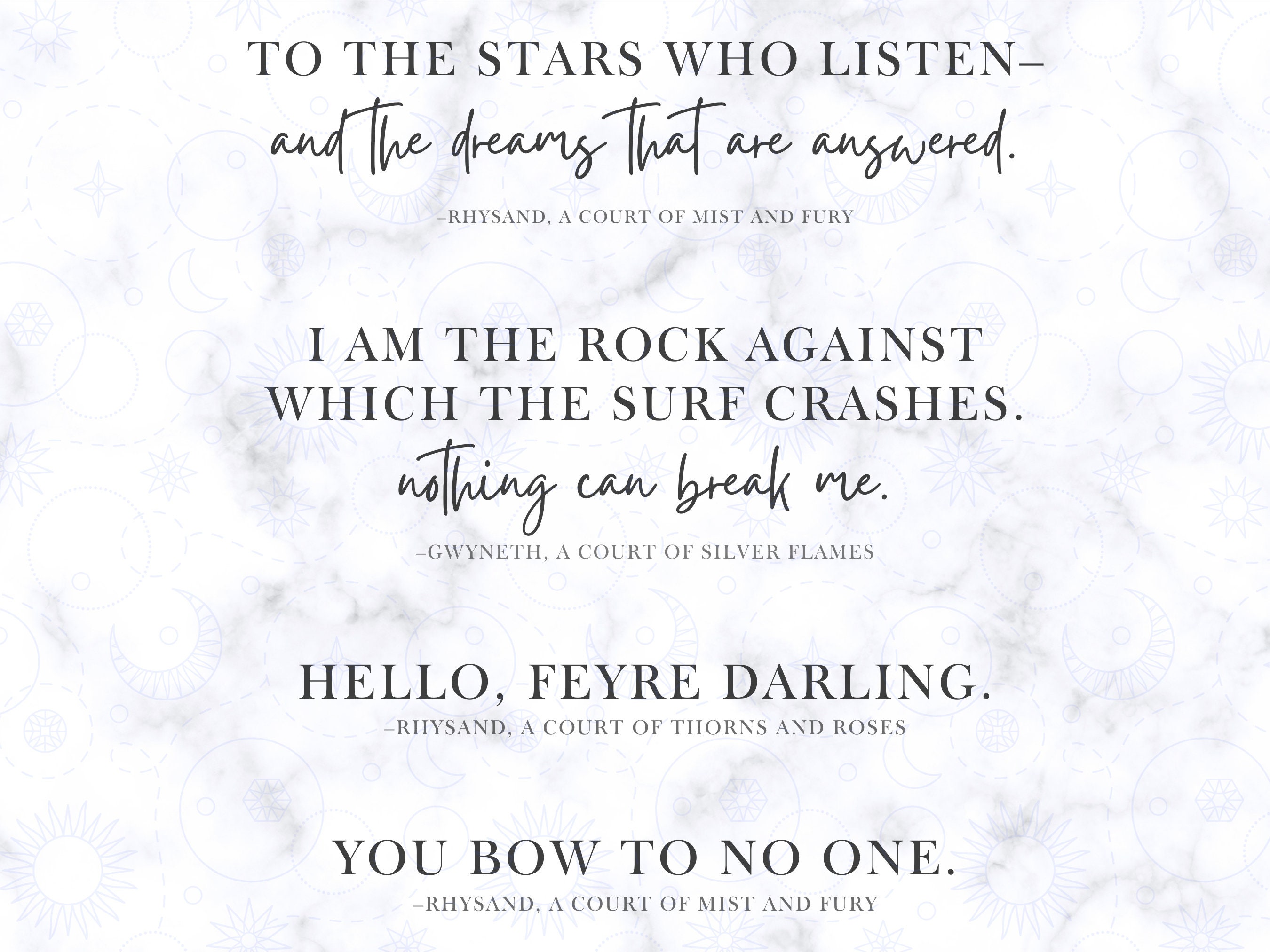 ACOTAR Series Quotes Wallpaper Bundle: Desktop & Mobile (digital ...