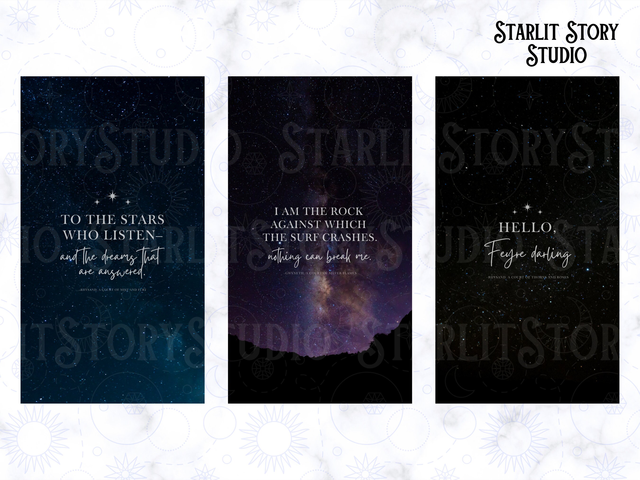 ACOTAR Series Quotes Wallpaper Bundle: Desktop & Mobile (digital ...