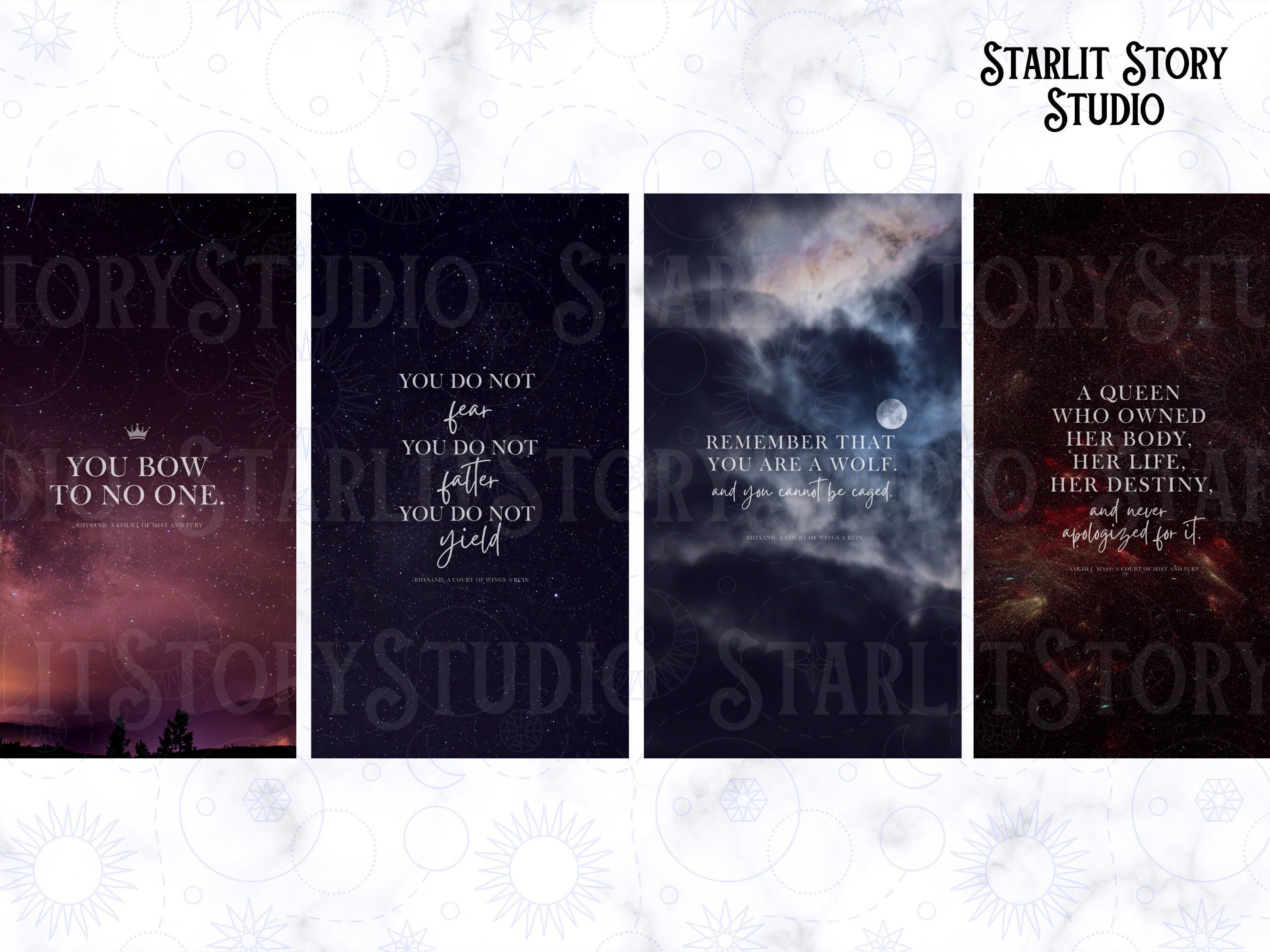 ACOTAR Series Quotes Wallpaper Bundle: Desktop & Mobile (digital ...