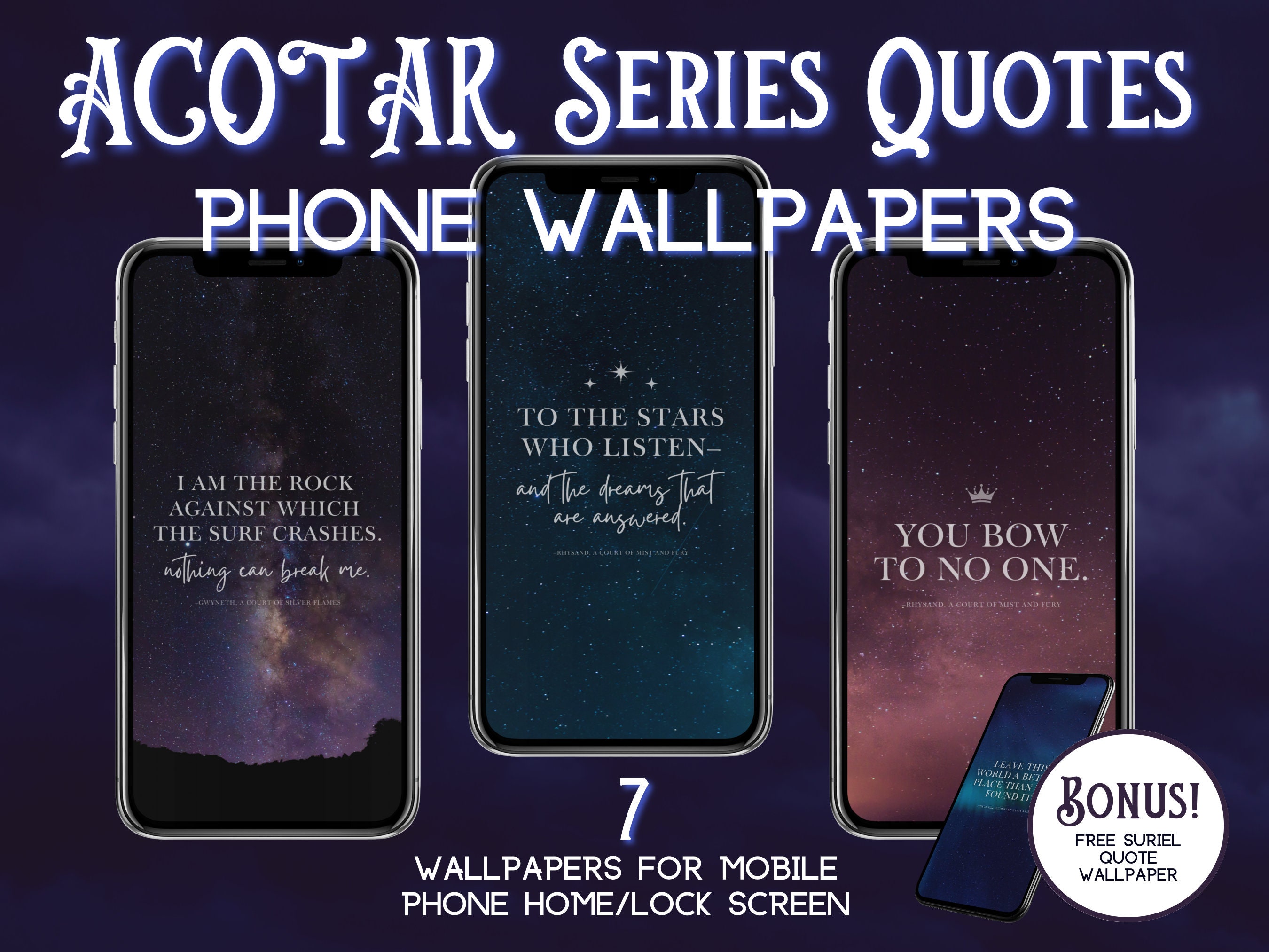 ACOTAR Series Quotes Phone Wallpapers (digital Download) - Etsy