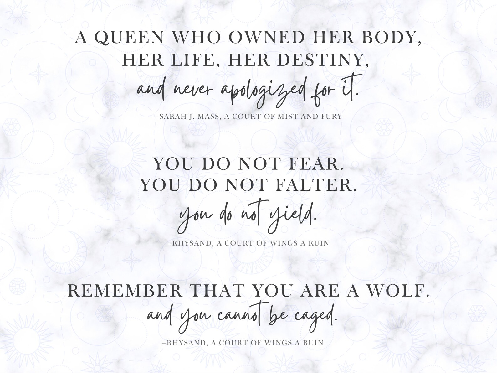ACOTAR Series Quotes Wallpaper, Digital Download, Sarah J. Mass, A ...