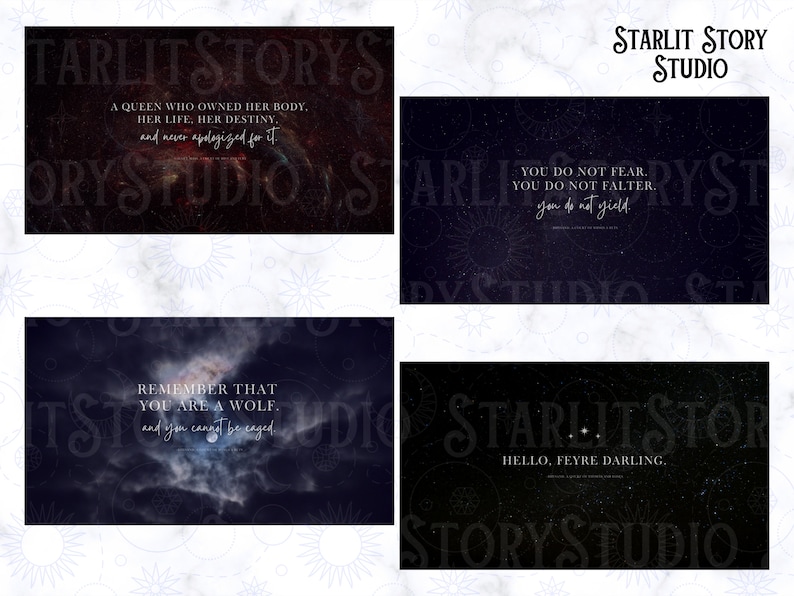 ACOTAR Series Quotes Wallpaper Bundle: Desktop & Mobile (digital ...