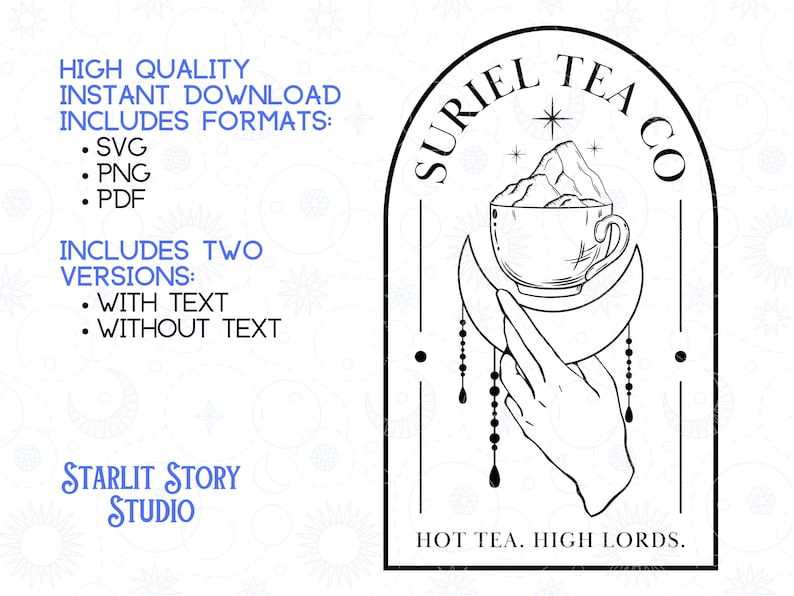 Suriel Tea Co. SVG, ACOTAR, Sarah J. Mass, PNG, A Court of Thorns and ...