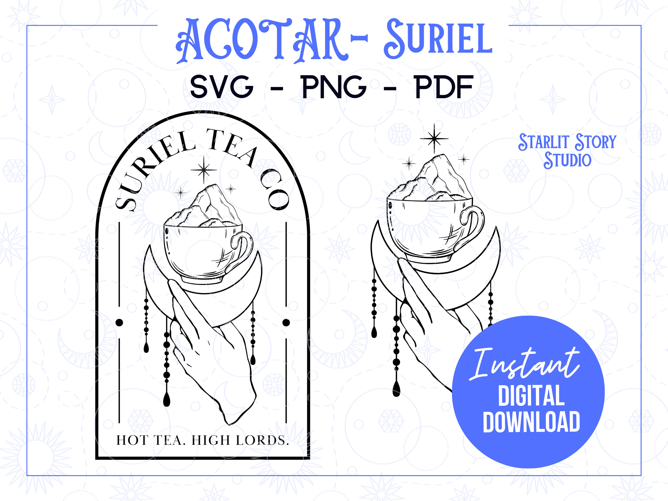 Suriel Tea Co. SVG, ACOTAR, Sarah J. Mass, PNG, A Court of Thorns and ...