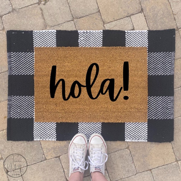 Hola Welcome Mat - Etsy
