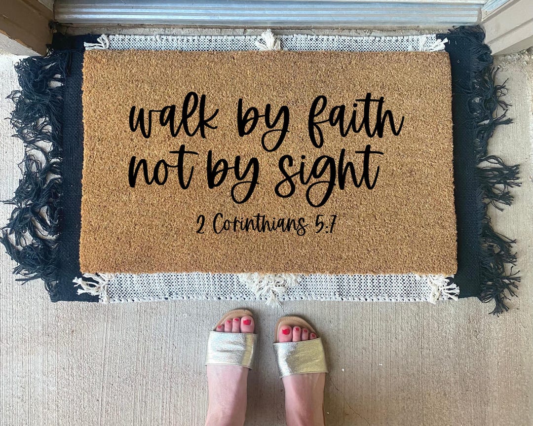 Jesus God Bible Verse Welcome Mat, Christian Doormats, Scripture Door ...