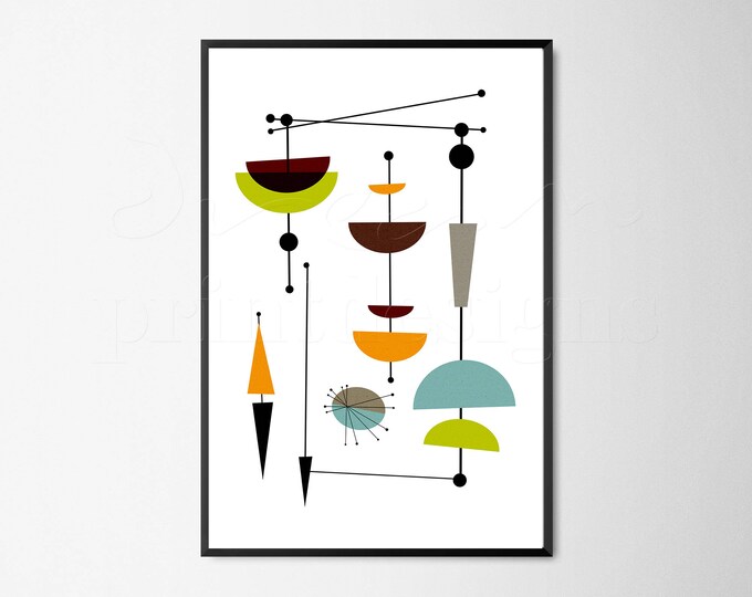 Printable Mid Century Art, Mid Century Print, Scandinavian Art, Modern ...
