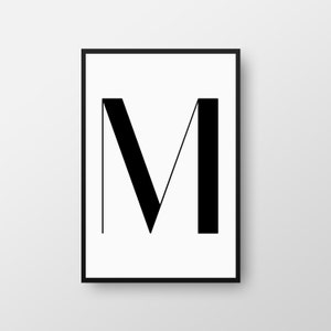 Letter M Printable Poster, Scandinavian Poster, Letter M Print, Nordic ...