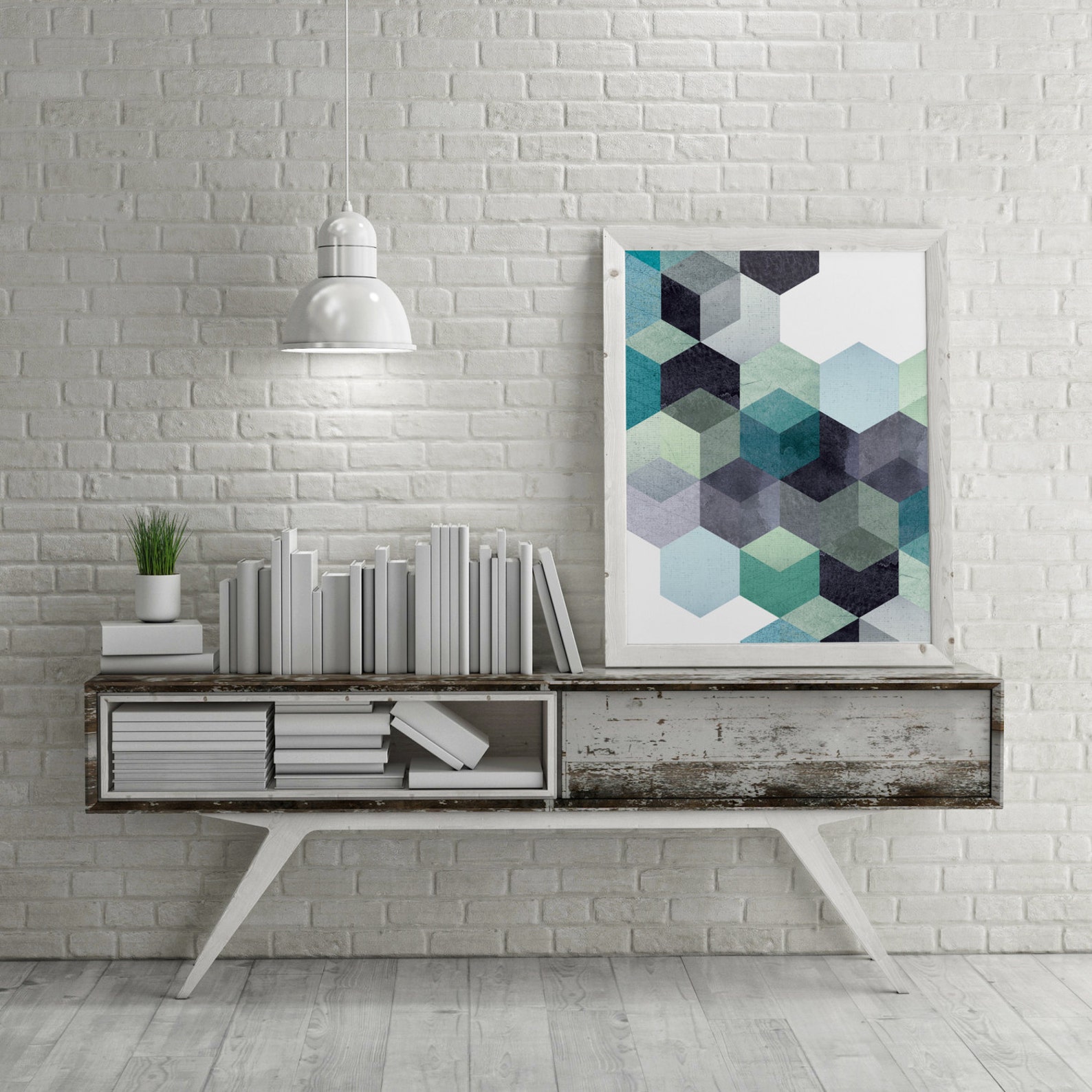 Printable Geometric Art Geometric Print Modern Poster Green - Etsy