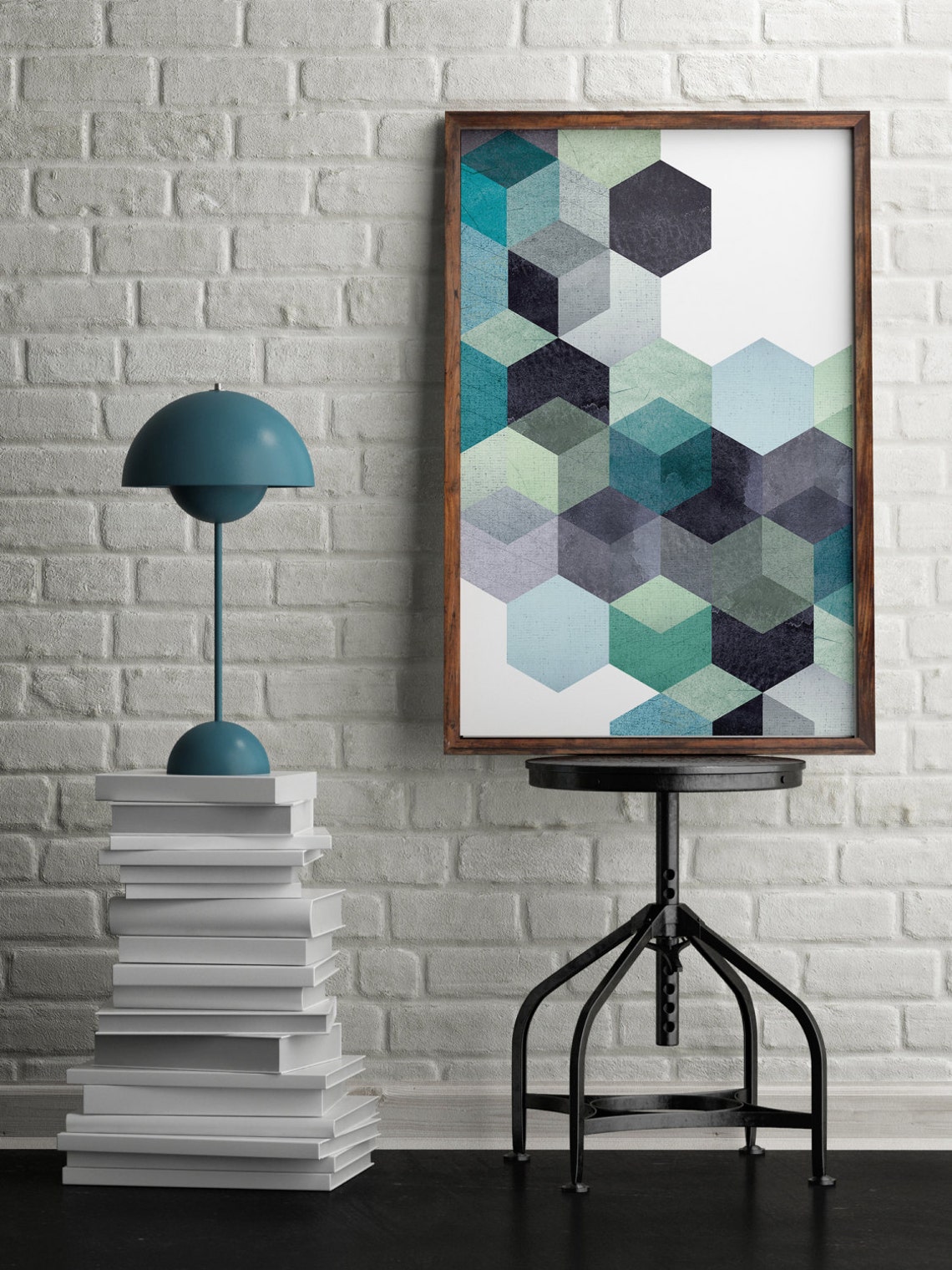 Printable Geometric Art Geometric Print Modern Poster Green - Etsy