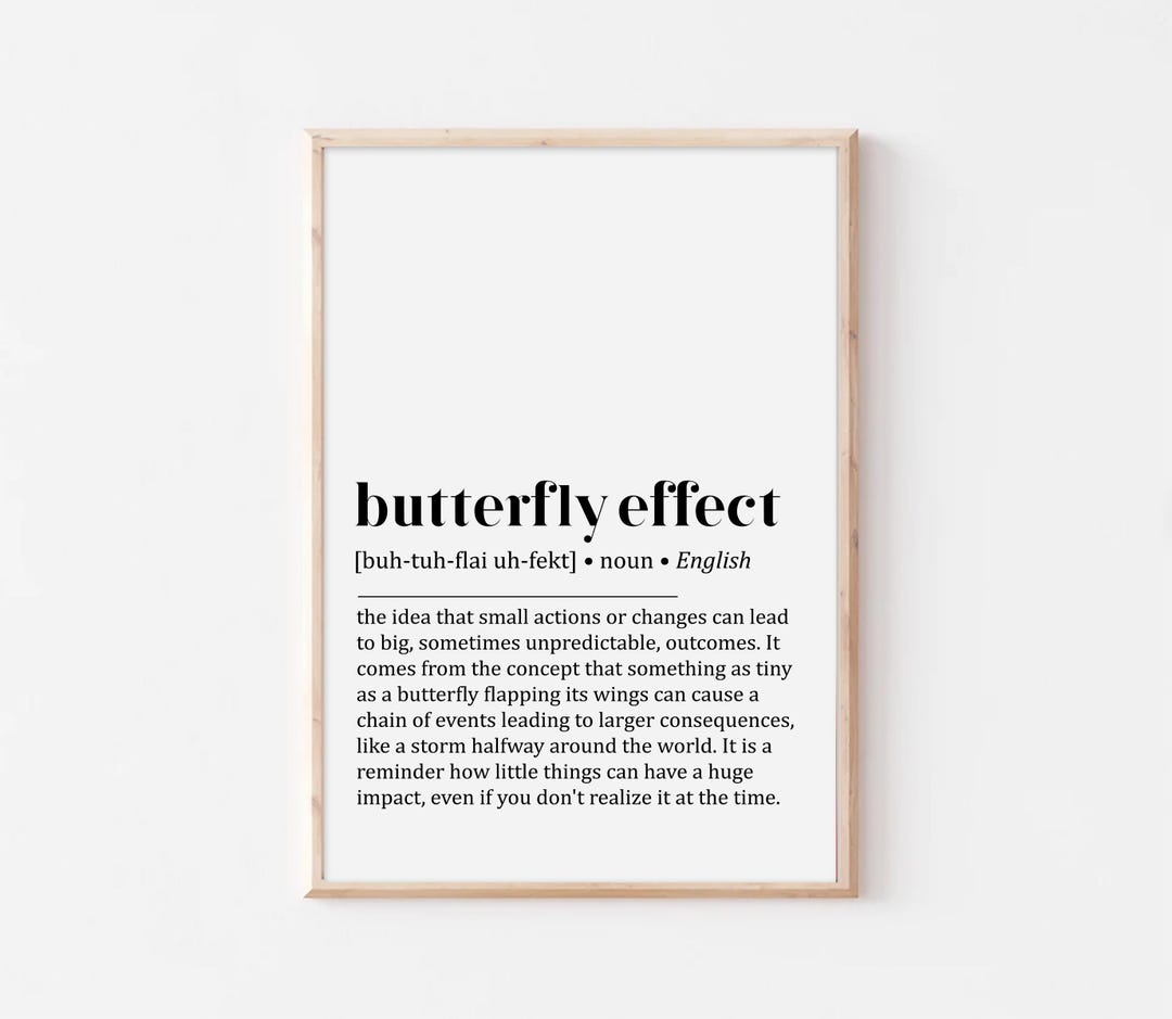 Butterfly Effect Definition Print, Minimalist Wall Art, Modern ...