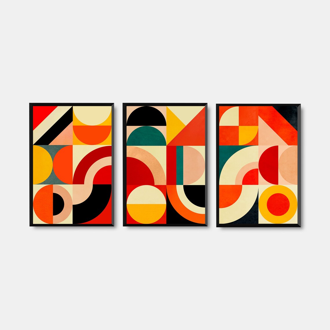 Printable Geometric Prints Set of Three Bauhaus Art Modern - Etsy