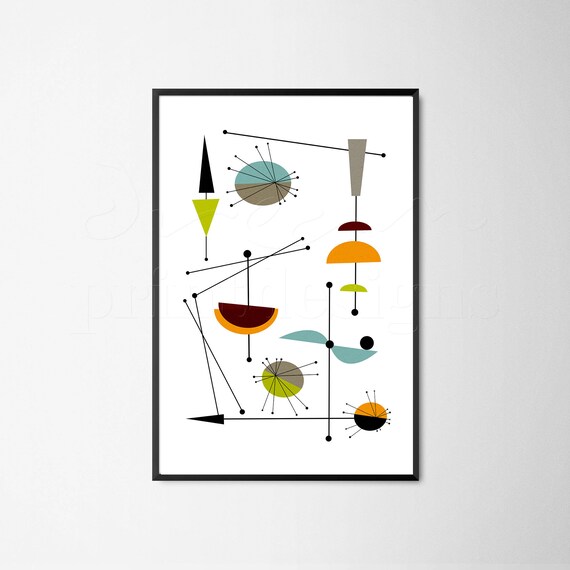 Printable Mid Century Poster Mid-Century Art PRINT Modern | Etsy