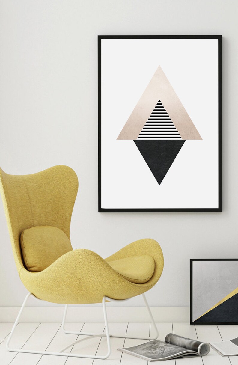 Printable Geometric Art Modern Abstract Art Triangle Poster | Etsy