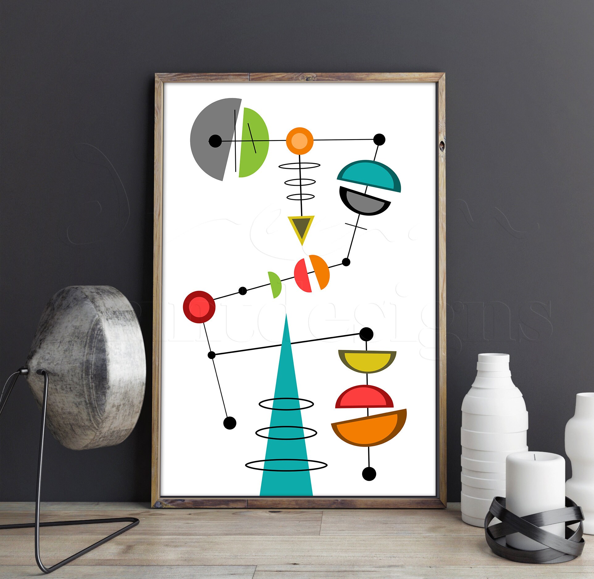 Mid Century Modern Art Printable Mid Century Wall Art | Etsy