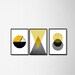 Set of Three Prints, Printable Yellow Art, Yellow Prints, Geometric ...