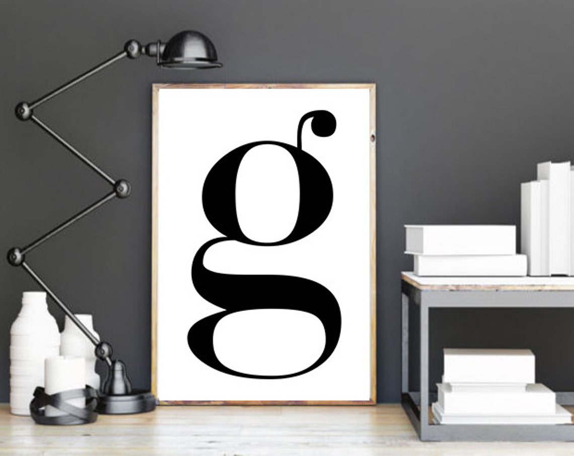 Letter G Printable Poster Letter G Print Typography Letter | Etsy