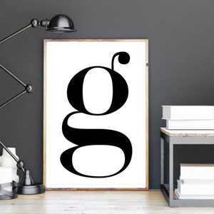 Letter G Printable Poster, Letter G Print, Typography Letter Poster ...