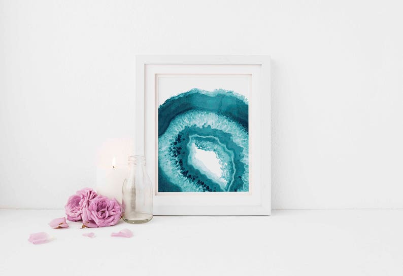Agate Poster Agate Watercolor Art PRINTABLE Decorative Art - Etsy