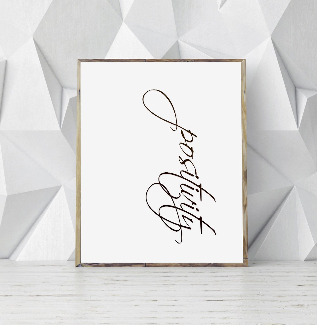 Printable Positivity Poster, Positivity Print, Word Art, Be Positive ...