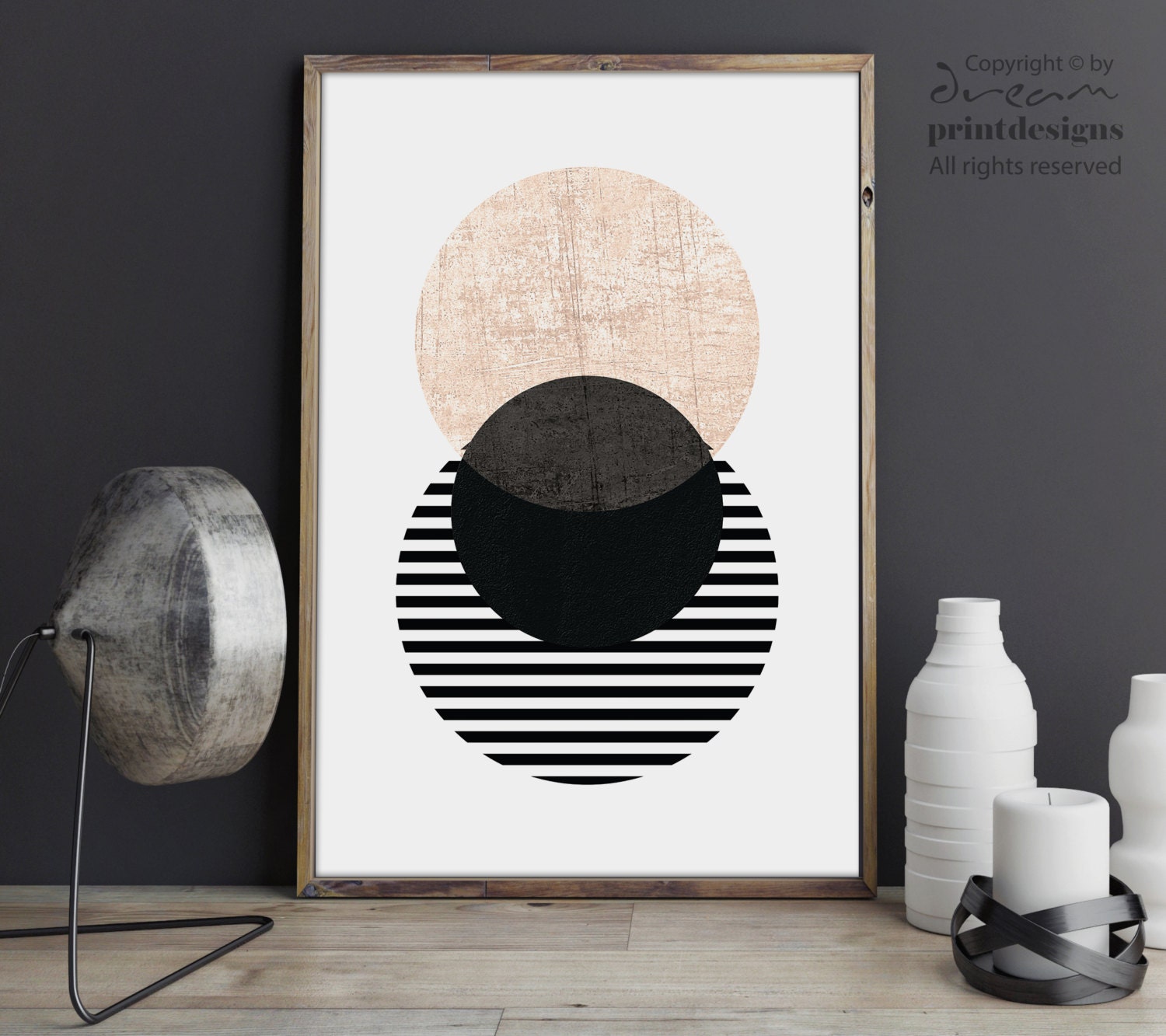 Scandinavian Poster, Printable Geometric Art, Circle Scandinavian Print ...