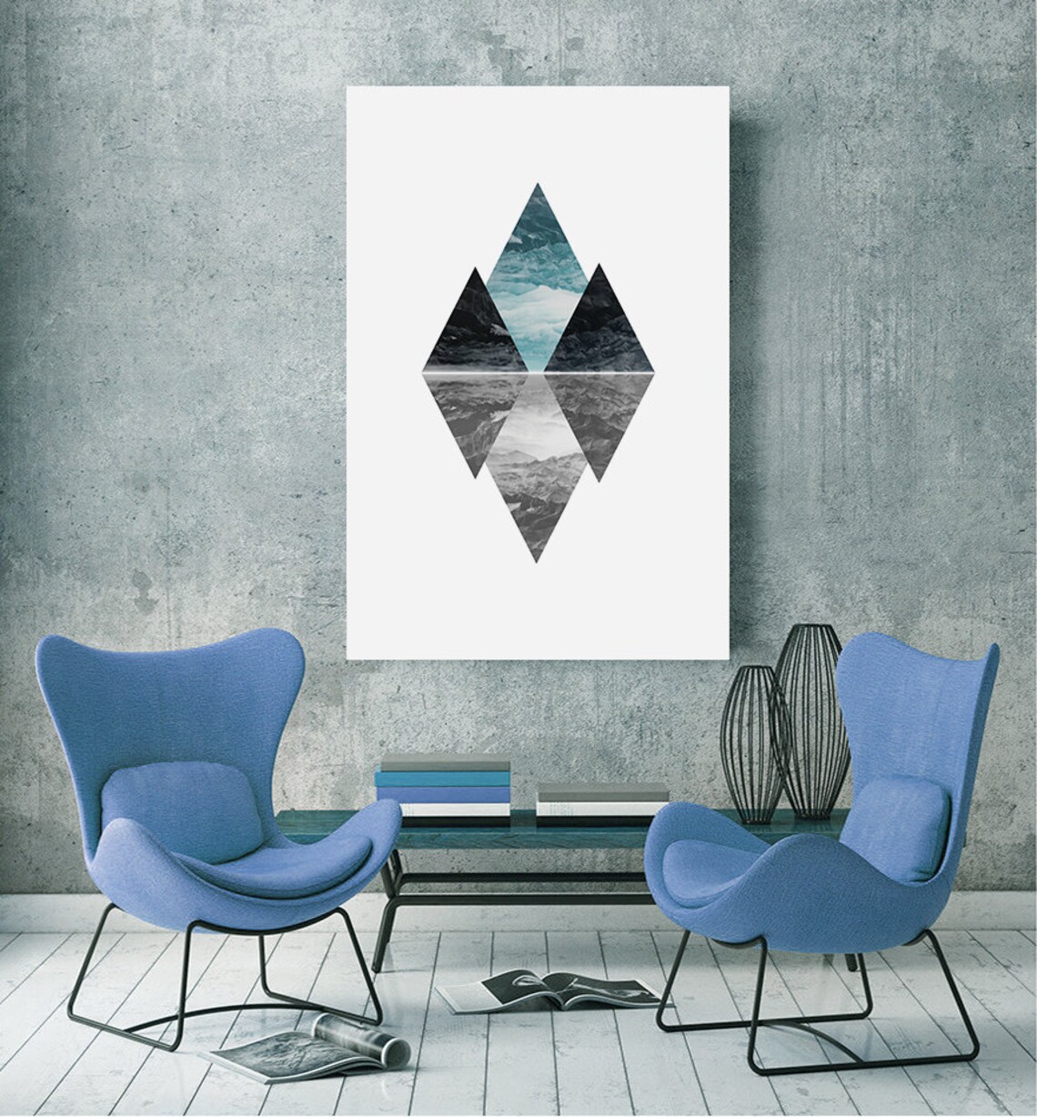 Scandinavian Printable Triangles Print Geometric Print | Etsy