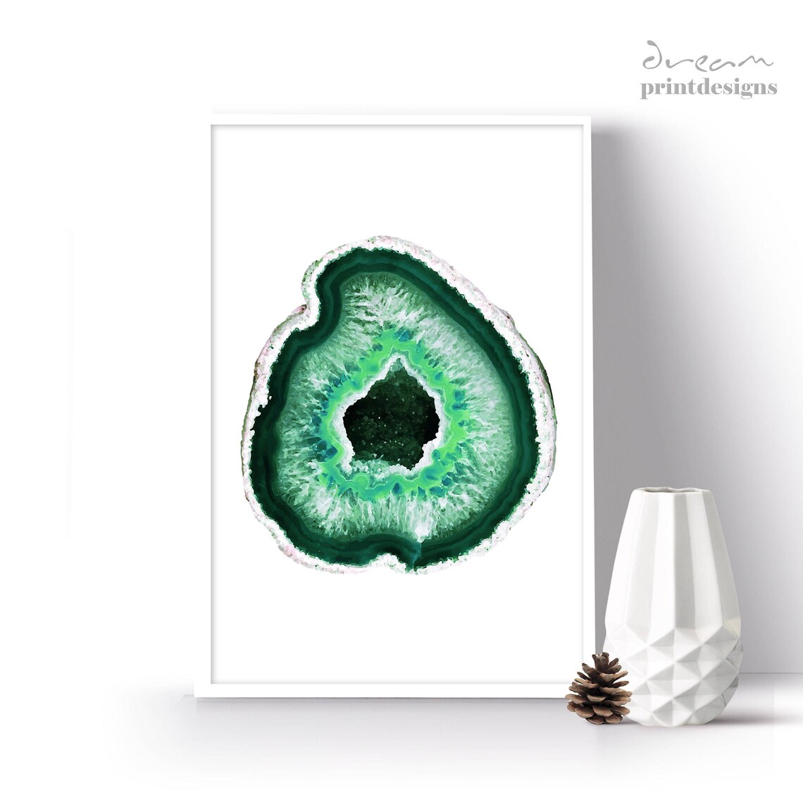 Green Agate Printable Poster Mineral Art Crystal Art Home - Etsy