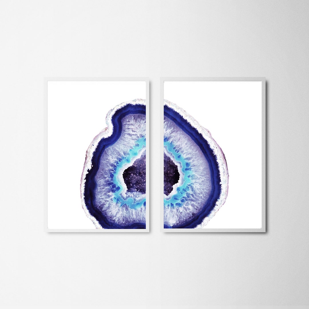 Printable Agate Wall Art Set of Two Prints Purple Agate - Etsy