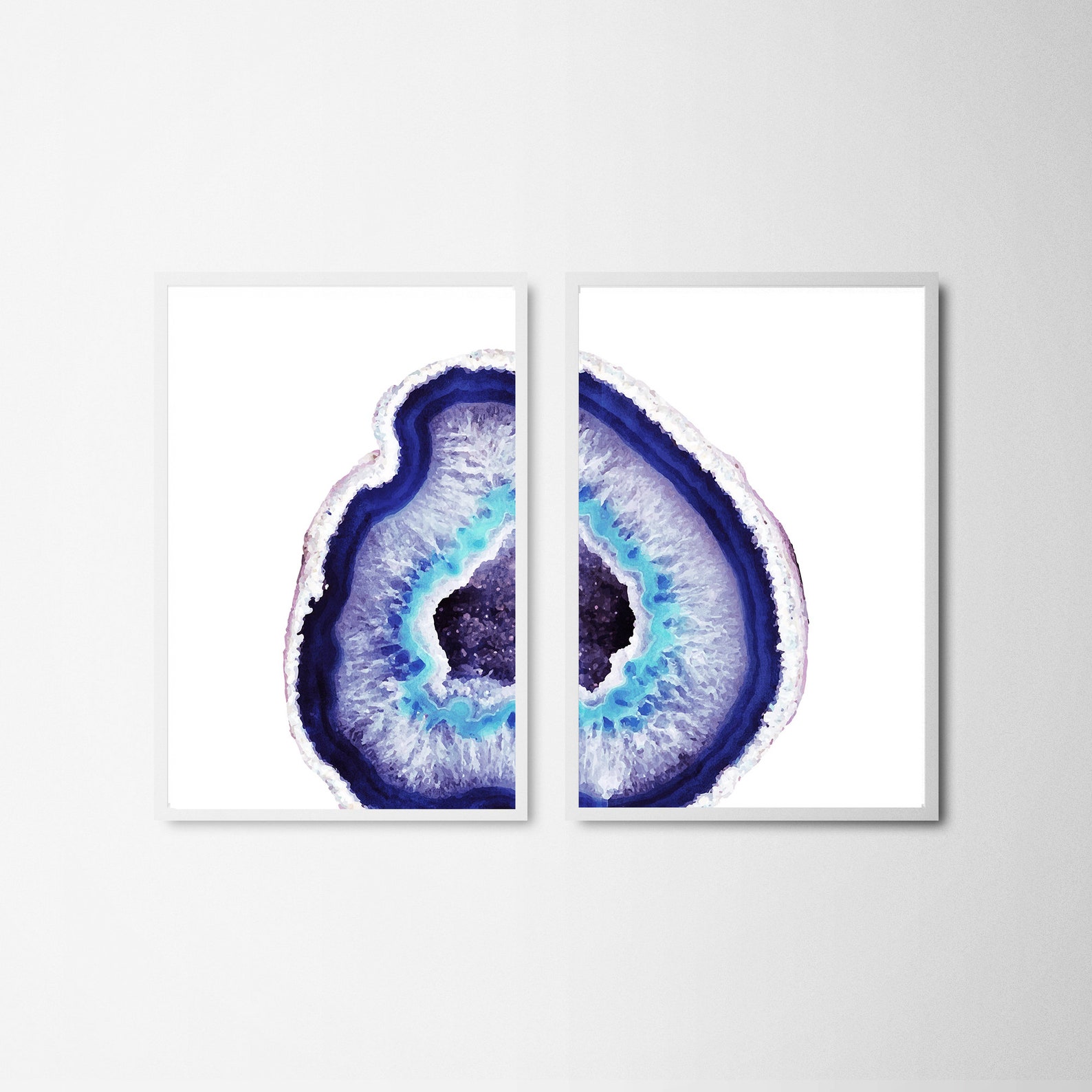 Printable Agate Wall Art Set of Two Prints Purple Agate | Etsy