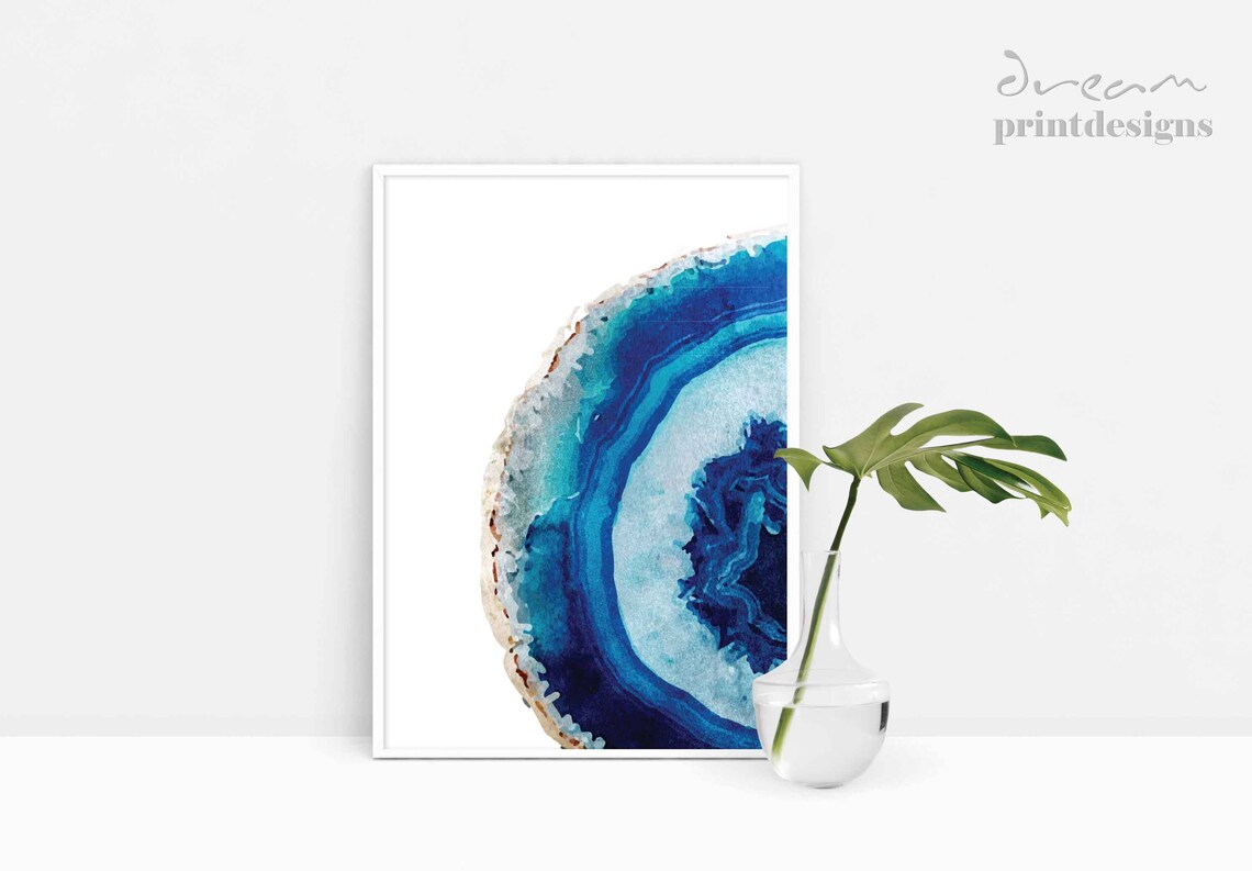 Agate Printable Poster Watercolor Agate Print Agate Art | Etsy