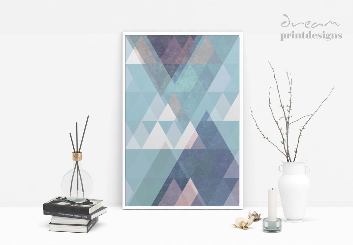 Printable Geometric Poster Modern Abstract Art Geometric | Etsy UK