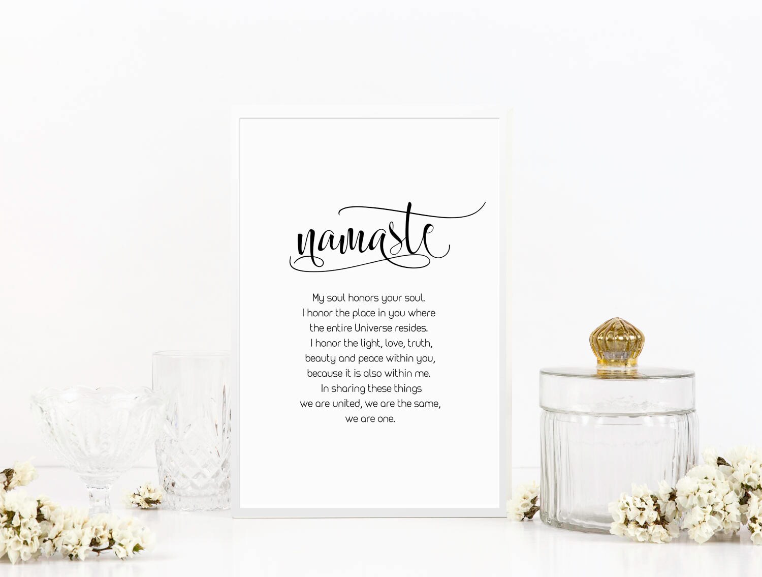 Namaste Printable Art Namaste Definition Yoga Gifts Wall - Etsy