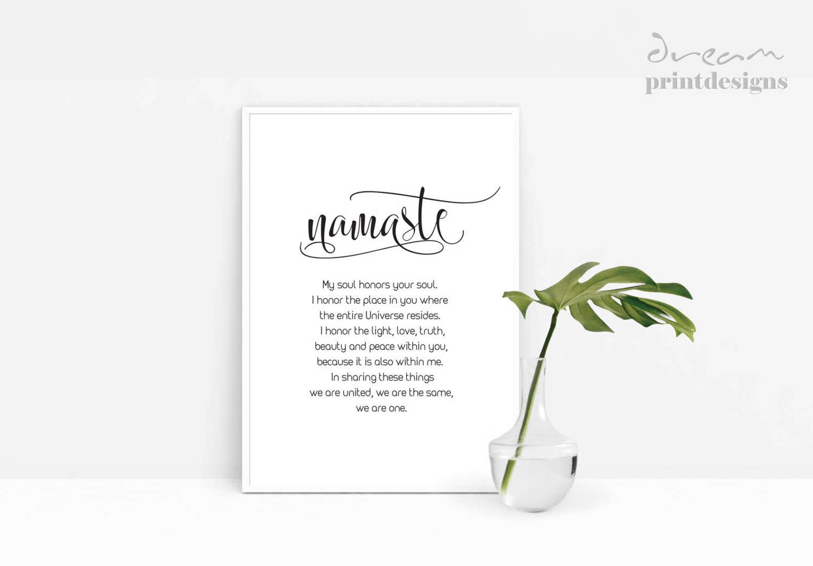 Namaste Printable Art Namaste Definition Yoga Gifts Wall - Etsy