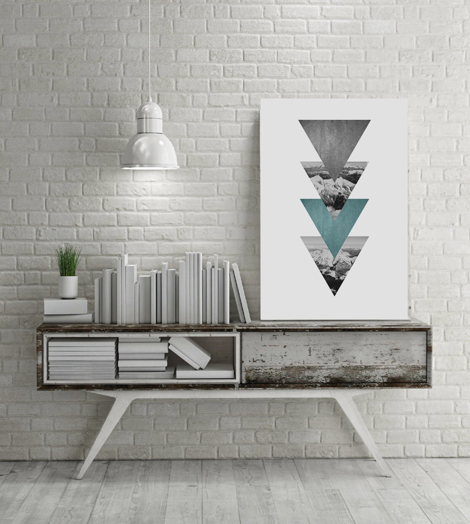 Printable Triangle Art Print Scandinavian Print Triangle - Etsy