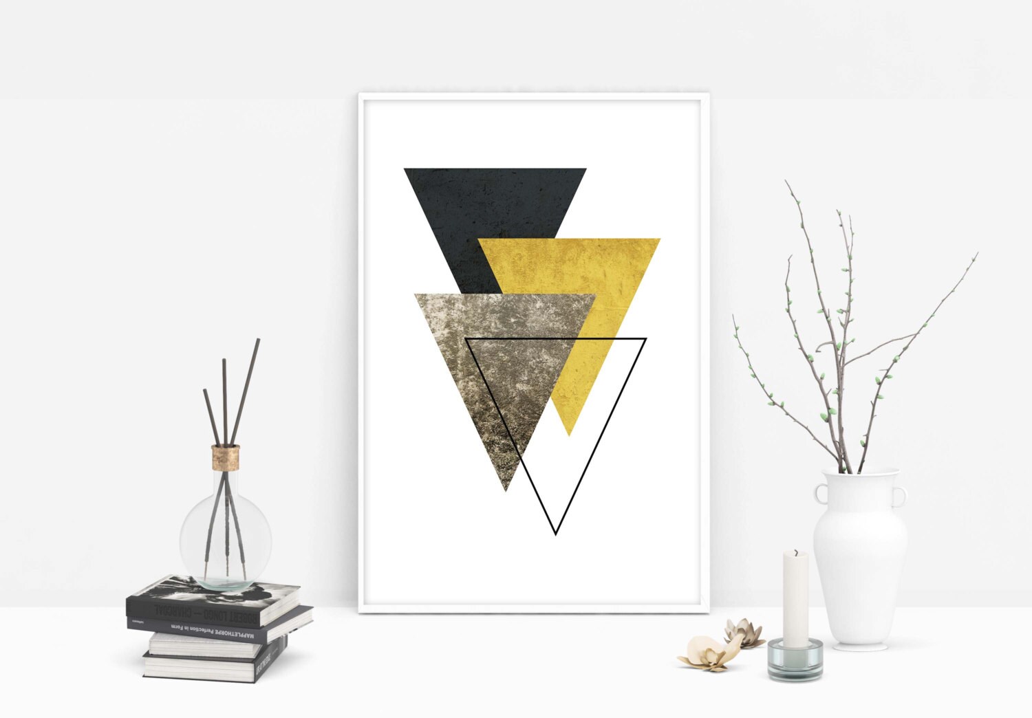 Triangle Printable Art Scandinavian Print Geometric Poster | Etsy