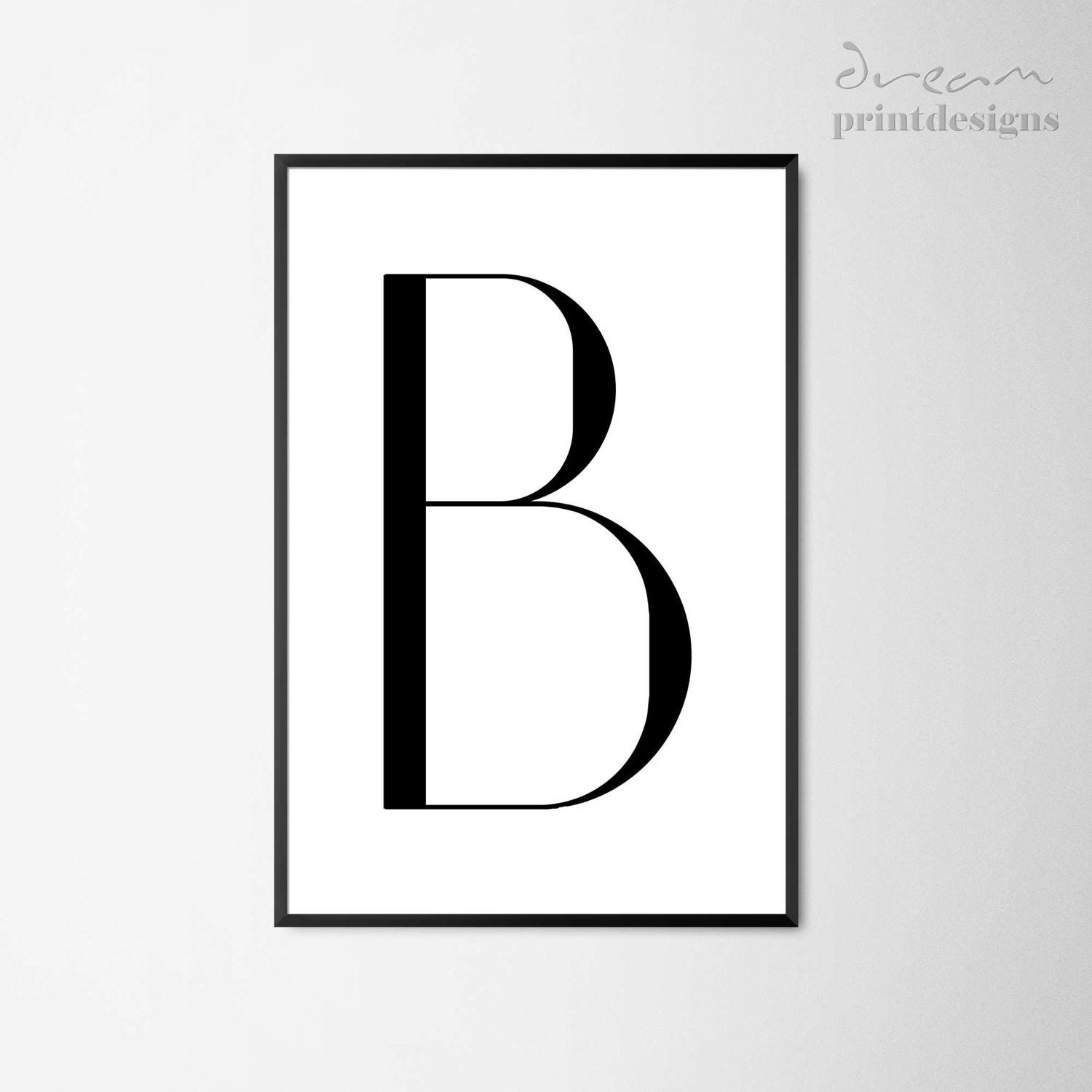 Letter B Printable Poster Scandinavian Poster Letter B | Etsy