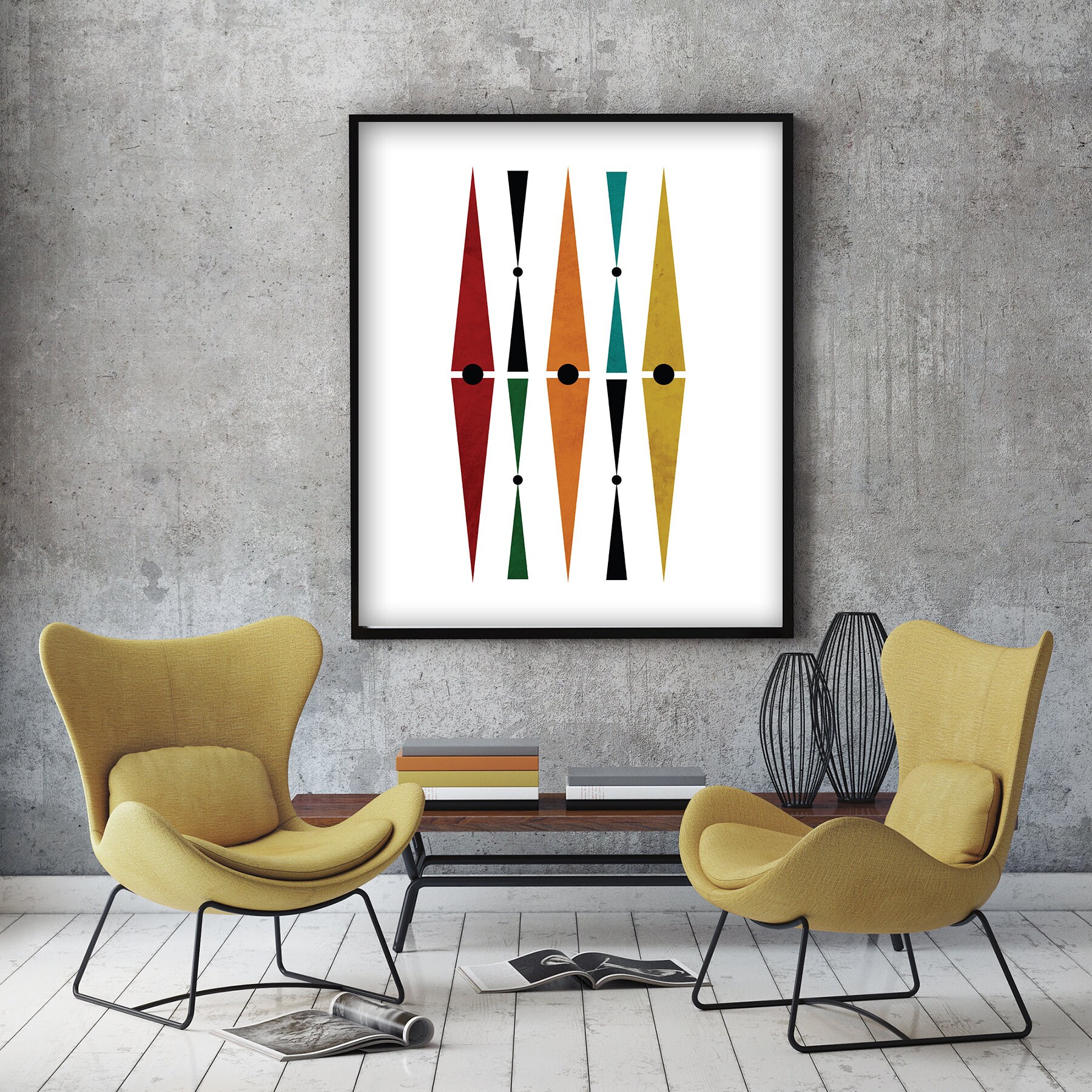 Mid-century Modern Print Art Mid Century Modern Wall Art | Etsy