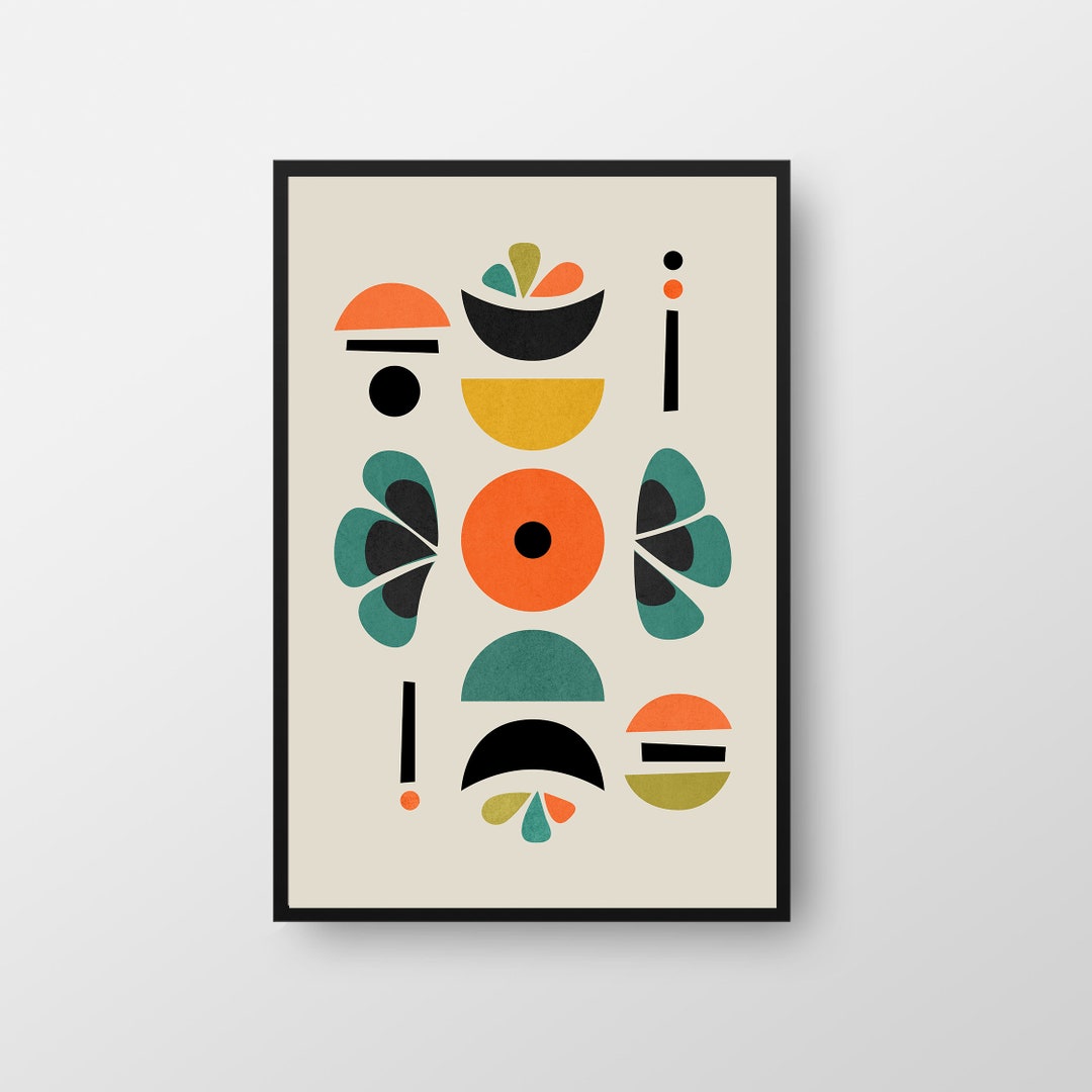 Mid Century Print Scandinavian Poster Botanical Print - Etsy